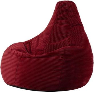 Icon Brand Dalton Sitzsack Cord, Burgund, Gaming Sitzsack Erwachsene mit F&uuml;llung, Bean Bag, Cord Sessel, Lounge Sessel, Lounge Stuhl, Schlafzimmer, Wohnzimmer, W