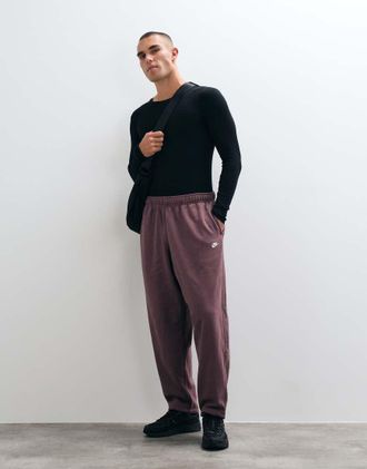 Nike Club jogger oversize en molleton fran&ccedil;ais violet-Marron