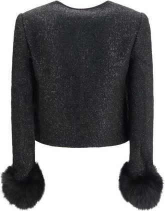 Self Portrait Womens Black Polyester Jacket Clothing