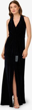 Adrianna Papell Abendkleid Halter Draped Velvet Gown Glamour&ouml;s, schimmernd, stilvoll