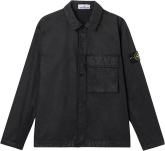 Stone Island Homme, Vestes, Noir, Taille: L Chemise-veste confort avec poche