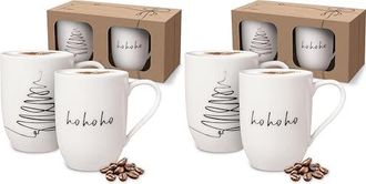 Villeroy & Boch Statement Tassen Set Tannenbaum 2 teilig Weihnachten, Wei&szlig;, Schwarz, Sp&uuml;lmaschinenfest, Mikrowellensicher, Weihnachtassen, Weihnachtsbecher, Christmas