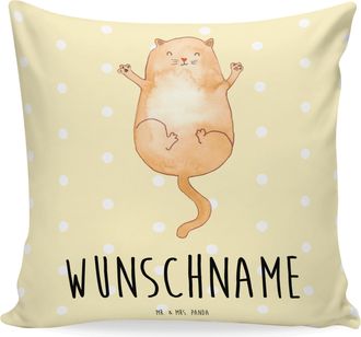 Mr. & Mrs. Panda Kopfkissen Katze Umarmen - Personalisierte Geschenke, Familie, Kissen, Freundin, Bedrucken, Cats, Wunschname, Name, Cat, Personalisiert