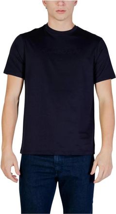 A|X Armani Exchange Homme, Tops, Bleu, Taille: XS T-shirt en coton &agrave; manches courtes et col rond