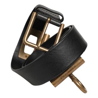 Dolce & Gabbana Side Rings Brass Buckle Belt - - Accessories - Herren - Schwarzk - ONE SIZE
