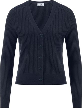 Peter Hahn Strickjacke tiefem V-Ausschnitt Peter Hahn blau