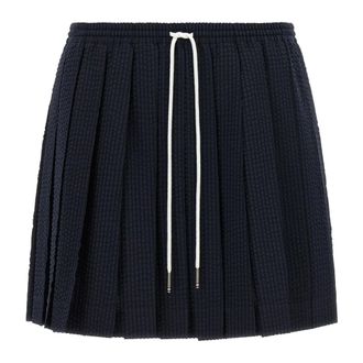 Thom Browne Gestreifter Minirock aus Woll-Seersucker - - Skirts - Damen - Blau - XS