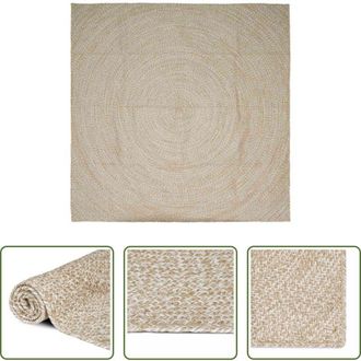 vidaXL Jute - Bereichsteppiche Nat&uuml;rlich und Wei&szlig; 240 x 240 cm Jute
