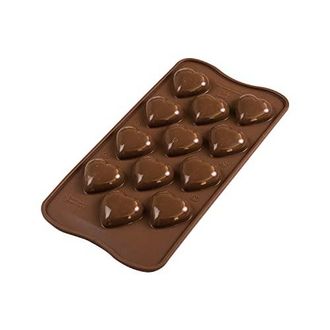 Silikomart | SCG48 Moule en Silicone pour chocolats MY LOVE, antiadh&eacute;sif, 12 chocolats, paquet de 1 Moule pour sucreries, Easy Choc, 31 mm x 30 mm, h 15 mm, Volu