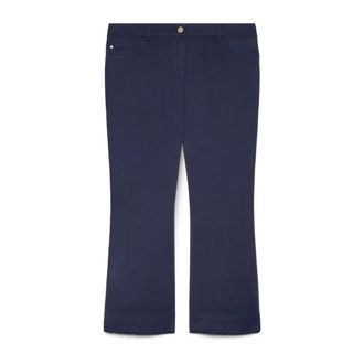 Fiorella Rubino Femme, Pantalons, Bleu, Taille: 54 FR Pantalon Kick Flare en coton l&eacute;ger