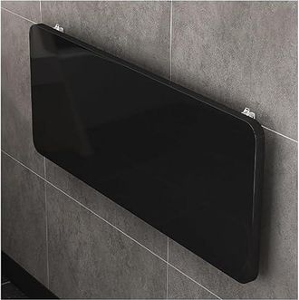 Generic Bureau Pliable Mural, Table Pliante Murale Etagere Flottante en Bois, Rabattable,Tablette pour Salle &Agrave; Manger, &Eacute;tude, Cuisine,Noir(70x40cm(27.5x16in))
