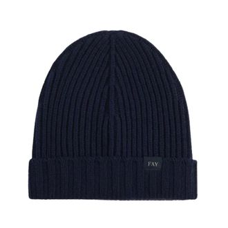 Fay Homme, Accessoires, Bleu, Taille: ONE Size Wool Beanie