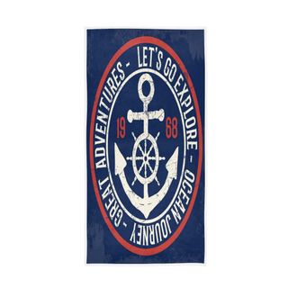 Mnsruu Handtuch mit Anker-Motiv, Motiv: Schiffsrad, Ozean-Zitate, weich, für Bad, Hotel, Spa, Fitnessstudio, Sport, 76 x 38 cm
