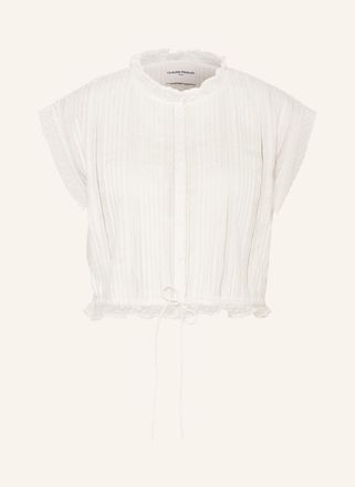 Claudie Pierlot Claudie Pierlot Cropped-Top Mit Spitze Und R&uuml;schen weiss