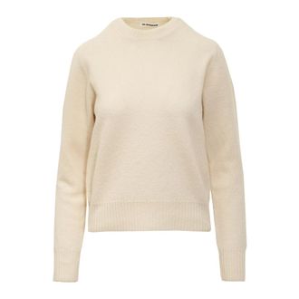 Jil Sander Femme, Pulls, Beige, Taille: 38 FR Pull ras du cou en laine l&eacute;g&egrave;re