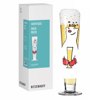 Ritzenhoff 8051002 Bier-Glas 330 ml - Serie Heritage, rund und mehrfarbig - mit Eisbären-Motiv - Made in Germany