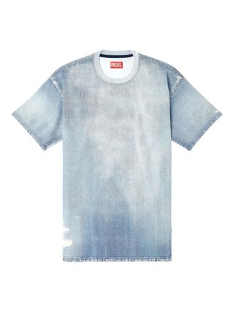 Diesel t-shirt D-Box Jogg en jean à effet usé - Bleu