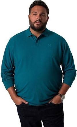 Men Plus Hommes Polo Men+ en Maille piqu&eacute;e, Ventre Confort et Manches Longues, Collection Basic - Jusquau 8 XL Bleu fum&eacute; XXL 836274760-XXL