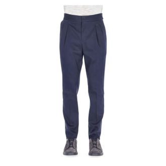 Pantaloni Torino Pantalone in cotone e cashmere sateen Gentleman 2 pences - - Trousers - Herren - Blau - S
