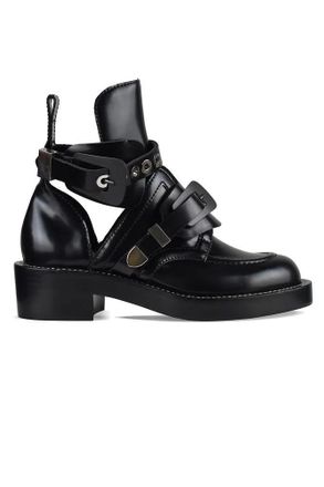 Balenciaga Stiefel - Black Leather Ceinture Booties - Gr. 35,5 (EU) - in Schwarz - f&uuml;r Damen