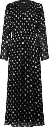 Karl Lagerfeld Femme, Robes, Noir, Taille: 42 FR Long Dress with Metallic Monogram