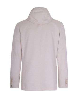 Eleventy Mens Hooded Jacket Sand Cotton Polyamide Elastane