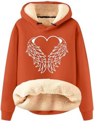 Generic Sweat a Capuche Femme Pull Polaire Femme Sweats Doublé Polaire avec Poche Mode Chaud Hoodie Manches Longues Thermique Hiver Chaud Pull