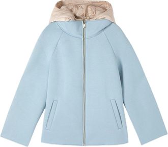 Oltre Femme, Vestes, Bleu, Taille: 44 FR Manteau court en scuba avec empi&egrave;cements matelass&eacute;s