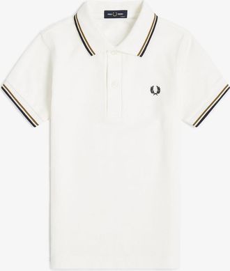 Fred Perry Piqu&eacute;-Poloshirt mit Logo-Stickerei und Streifenakzenten in