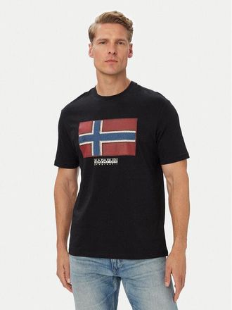 Napapijri T-Shirt S-Flag Tiki Ss NP0A8A6I9411 Schwarz Regular Fit