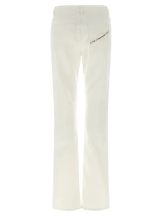 Elisabetta Franchi Jewel Padlock Jeans - Cream