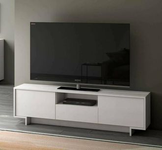 Dmora TV-St&auml;nder Andromeda, TV-St&auml;nder f&uuml;r das Wohnzimmer, niedriges Wohnzimmer-Sideboard mit 2 T&uuml;ren und 1 Schublade, 100% Made in Italy, 170 x 42 x 48 cm,