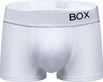 Generic Boxer en coton pour homme - Taille basse - Sexy - Respirant - Confortable - Couleur unie - Boxer pour homme, Blanc., XXL taille courte