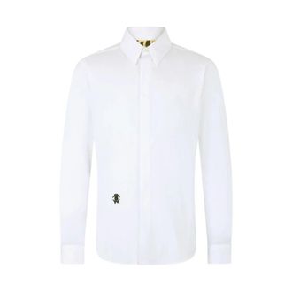 Roberto Cavalli Besticktes Baumwollhemd mit Schlangenmonogramm - - Shirts - Herren - Wei&szlig; - 4XL