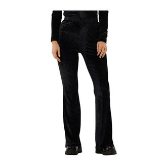 Colourful rebel Zebra Velvet Flare Hose - - Trousers - Damen - Blau - XS