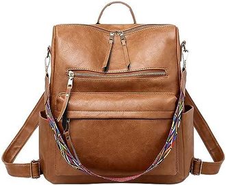 Generic Sac &agrave; dos en nylon pour femme, sac &agrave; dos pour femme, grand sac de voyage tendance, sac &agrave; bandouli&egrave;re mignon pour filles au coll&egrave;ge, marron, taille uni