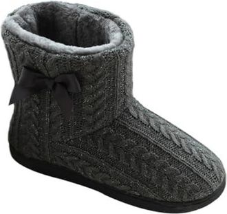 Frcolor Chaudes Maille Pour Femme Chaussures Int&eacute;rieur Hiver R&eacute;sistantes Semelles Antid&eacute;rapantes Silencieuses