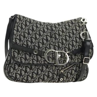 Dior Pre-owned Trotter Canvas Shoulder Bag - - Pre-owned - Damen - Schwarzk - ONE SIZE