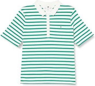Tommy Hilfiger CRV 1985 REG Pique STP Polo SS WW0WW42755 Manches Courtes, Vert (Breton Ecru/Olympic Green), 46 Femme