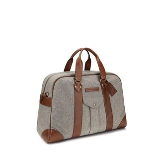 Brunello Cucinelli Mens Beige Wool Oves Aries Luggage And Travel Bag