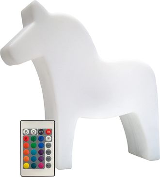 8 Seasons design Shining Horse LED Deko-Lampe Pferd, H&ouml;he: 43cm, Wei&szlig;, mit Farbwechsler (15 Farben), inkl. Leuchtmittel, Tischlampe, Kinderzimmerlampe, Outdoor 