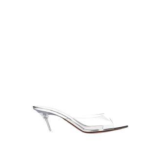 Amina Muaddi Femme, Chaussures, Gris, Taille: 39 EU PVC Stiletto Heel Sandales