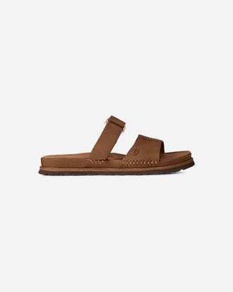 UGG GoldenGaze Slide f&uuml;r Damen in Brown, Gr&ouml;&szlig;e Leder