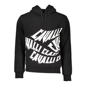 Cavalli Kapuzenpullover Schwarz Langarm Druck - - Sweatshirts & Hoodies - Herren - Schwarzk - XL