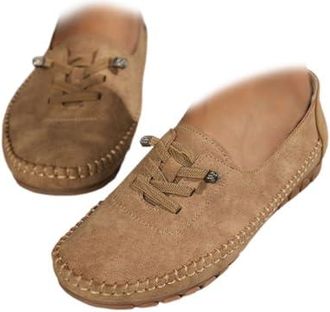 Generic Mocassins d&eacute;contract&eacute;s et Confortables pour Femmes, Chaussures Plates Cousues, l&eacute;g&egrave;res et Confortables &agrave; Enfiler, Respirantes et agr&eacute;ables &agrave; Porter. (