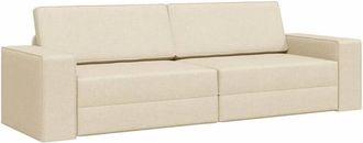 vidaXL Vidaxl - Boden Sofa Bett 2-in-1 Creme 245x150x60.5 cm Stoff 969485