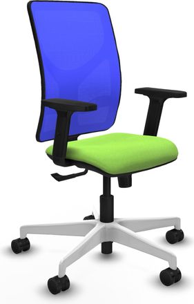 Piqueras y Crespo B&uuml;rostuhl 8H mit 2D-Armlehnen, h&ouml;henverstellbare Lendenwirbelst&uuml;tze, mit 3 Positionen und Schneidschaum, mit Rollen von 65 mm, Nylon, Blau/Pistazie