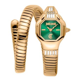 Just Cavalli Femme, Accessoires, Jaune, Taille: ONE Size Montre Pentagone Petite Signature Snake Brillante