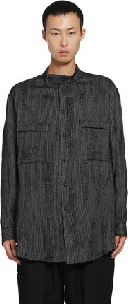 Yohji Yamamoto Stripe Stand Collar Blouse