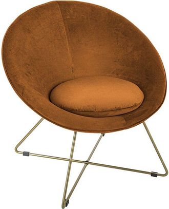 Atmosphera Atmosphera - Fauteuil Velours Evan Ambre Atmoshera